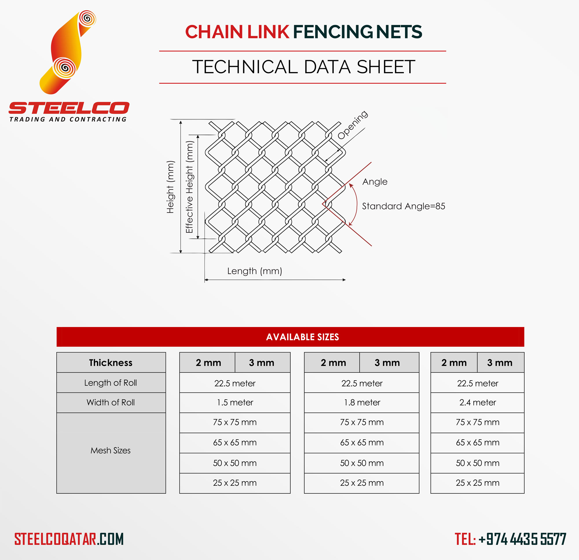CHAIN LINK FENCING NETS – Steelco Trading And Contracting